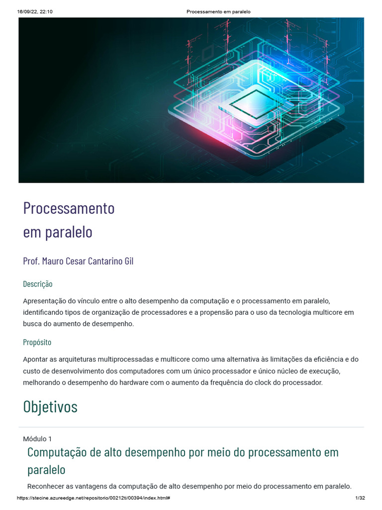 Aula 5 Processamento em Paralelo | PDF | Processador de vários núcleos ...