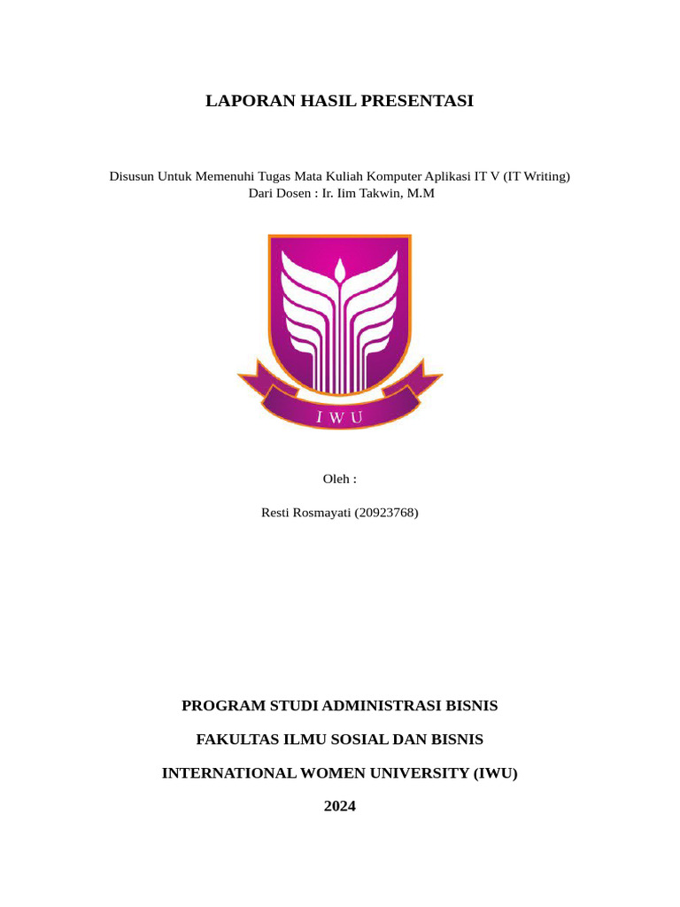 Laporan Hasil Presentasi - Resti | PDF