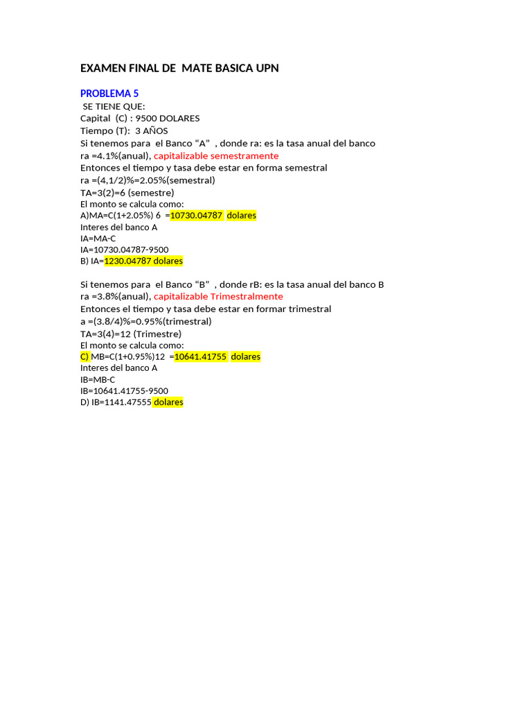 Examen Final de Mate Basica Upn | PDF