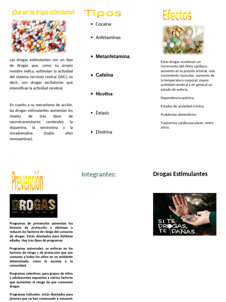triptico de drogas estimulantes | PDF
