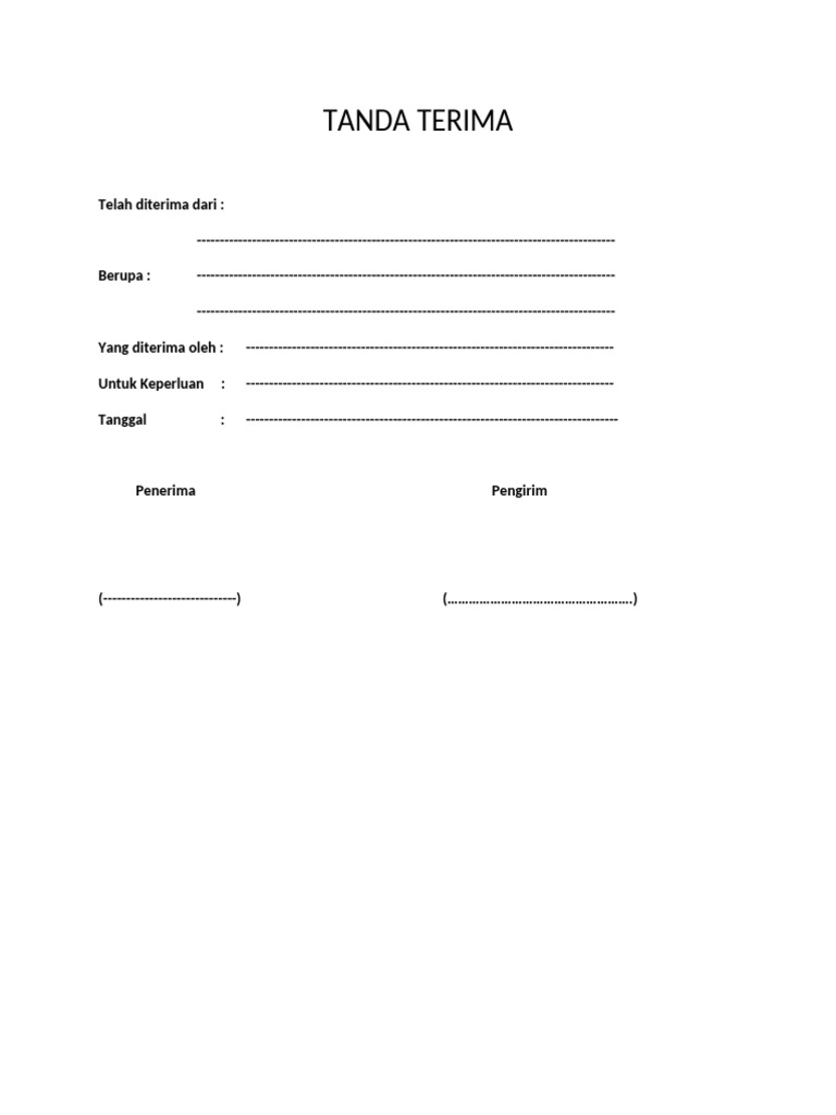 Tanda Terima | PDF