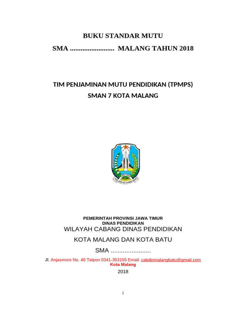 1-Buku Standar Mutu Sman 7 Malang | PDF