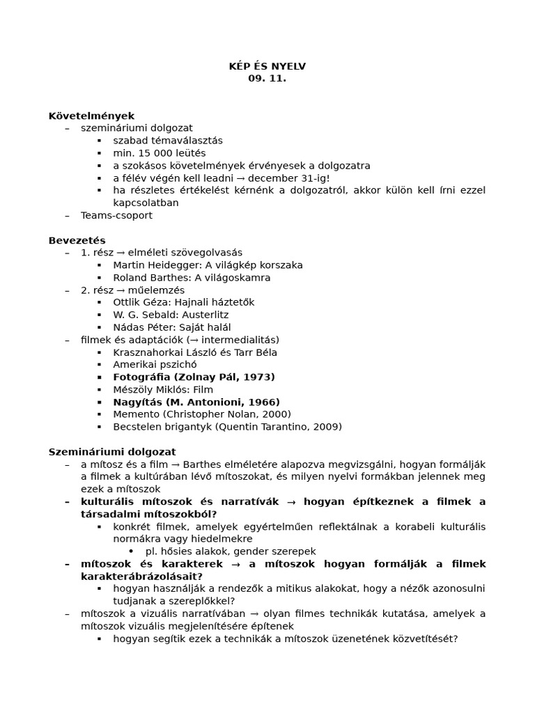 Kép És Nyelv | PDF