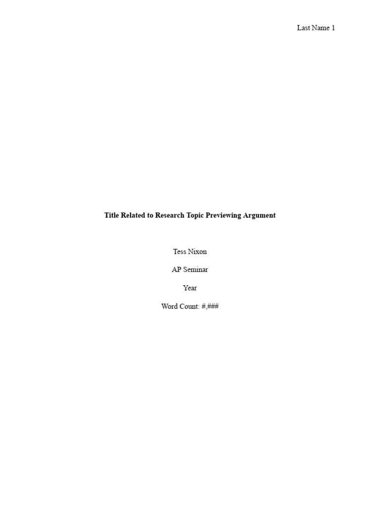 Research Argument Structure Guide | PDF | Policy | Citation