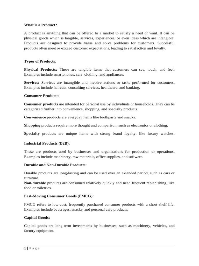 Week Three and Four Products | PDF | Marketing | Product (Business)