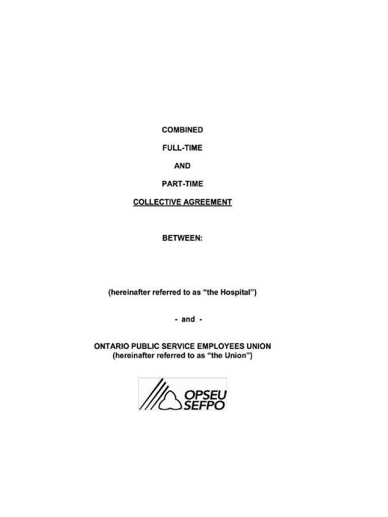 OPSEU Local Collective Agreement | PDF | Occupational Safety And Health ...