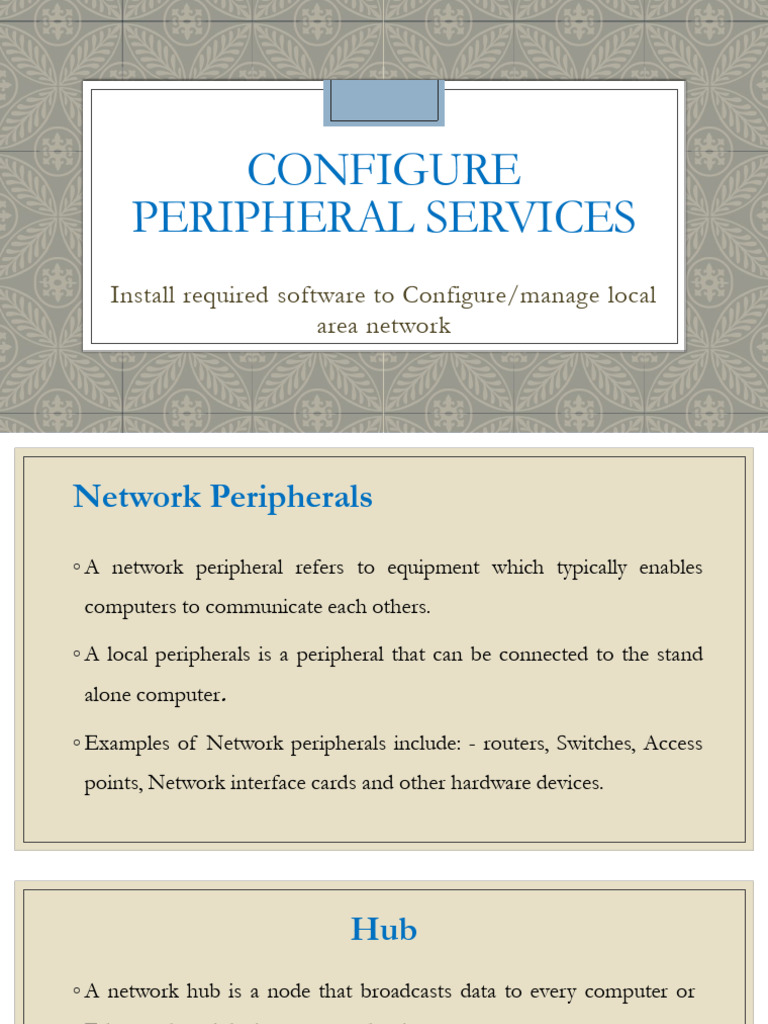Configure peripheral services (1) | PDF | Computer Network | Ip Address