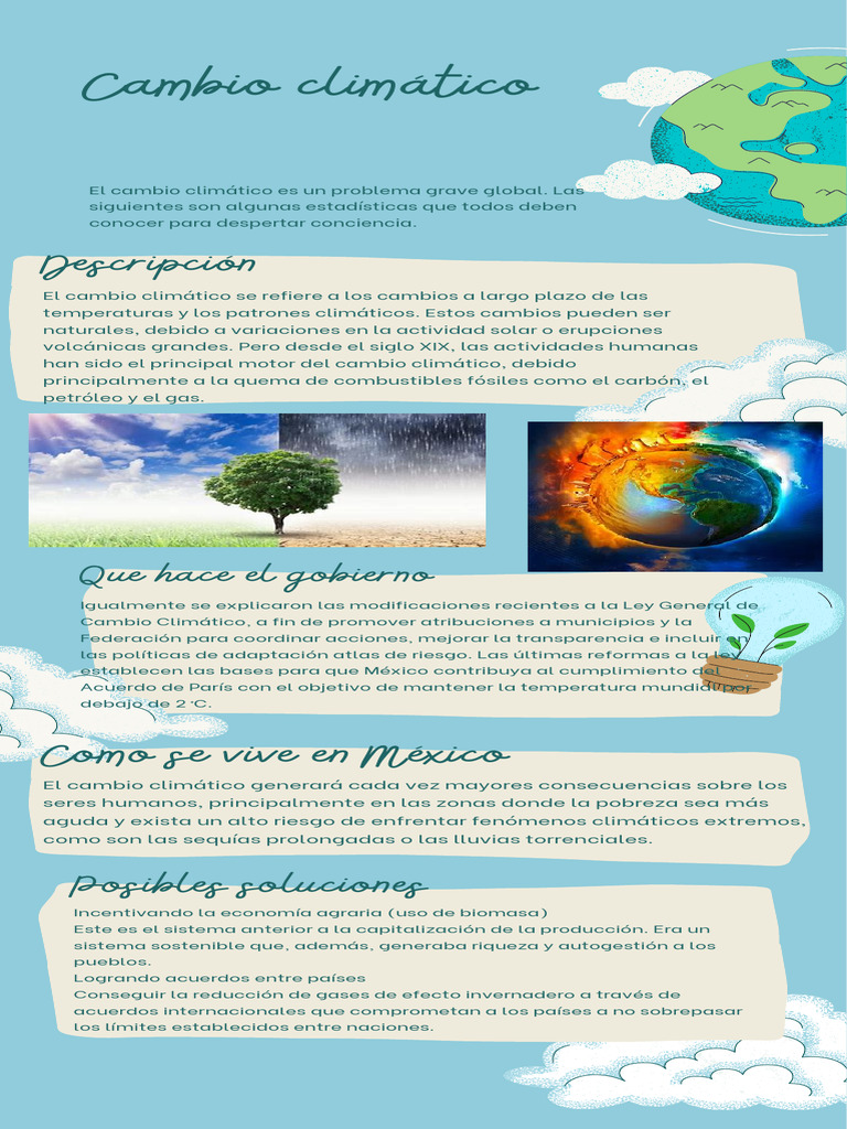 Azul Ilustración Planeta y Nubes Cambio Climático Medioambiente ...