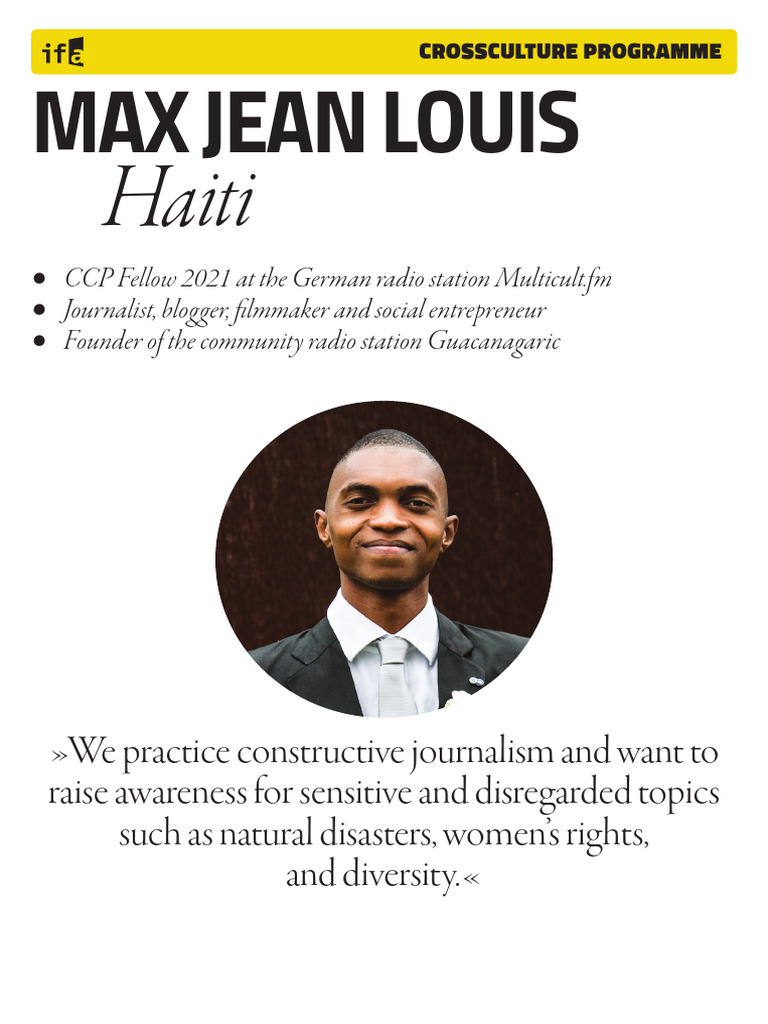 OP_Fellows2021_Max_Jean-Louis_EN | PDF | Haiti