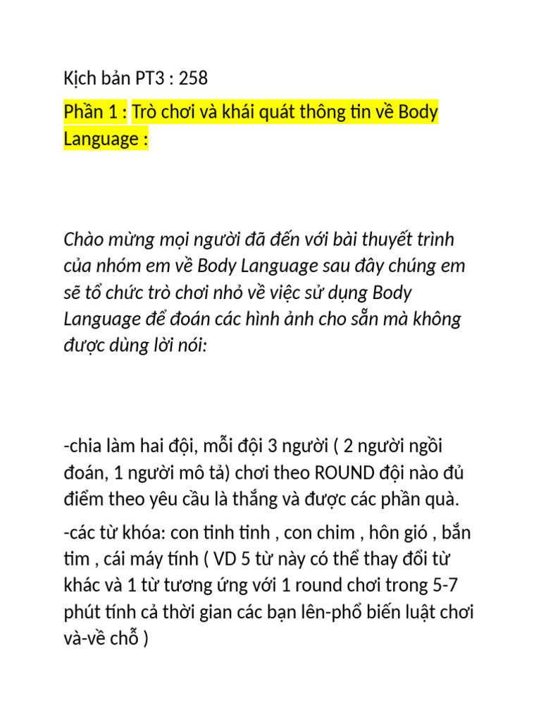 Kịch bản PT3-258 | PDF