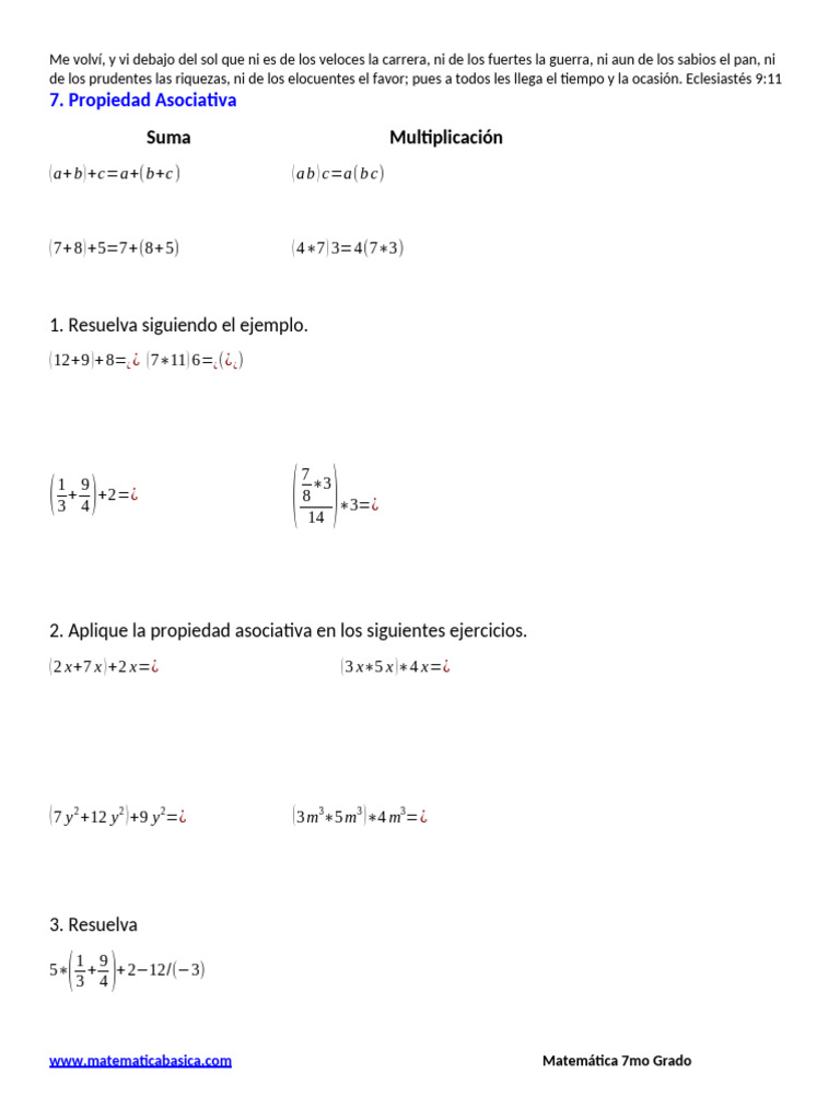 Propiedad Asociativa | PDF