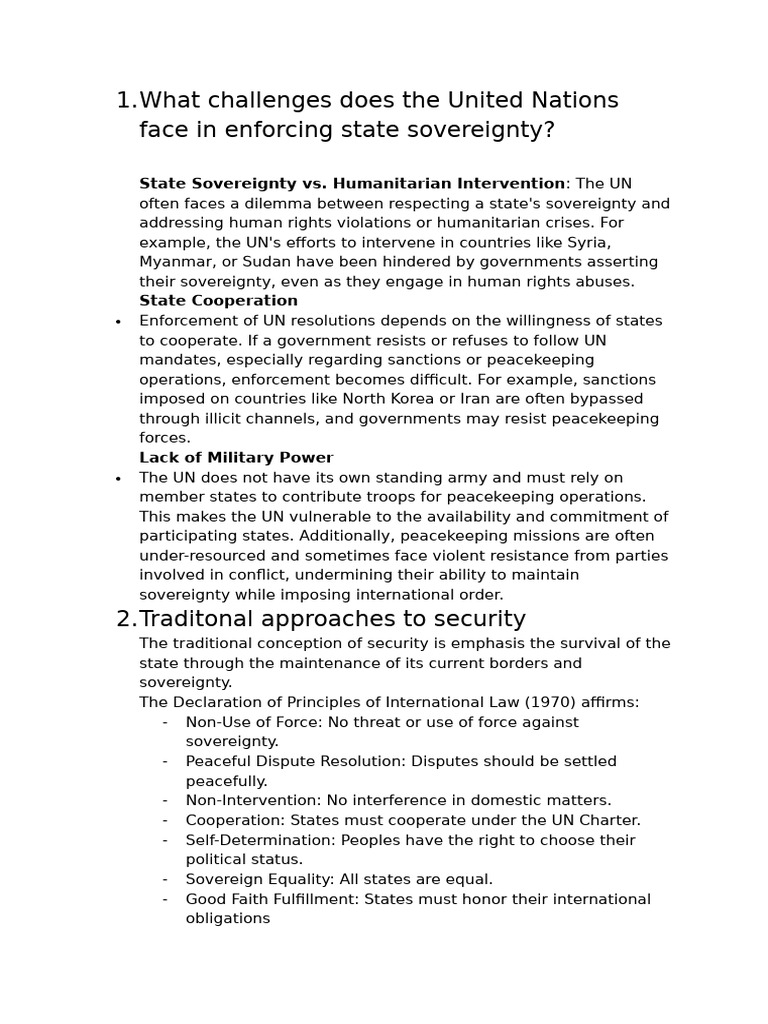 What Challenges Does The United Nations Face in Enforcing State ...