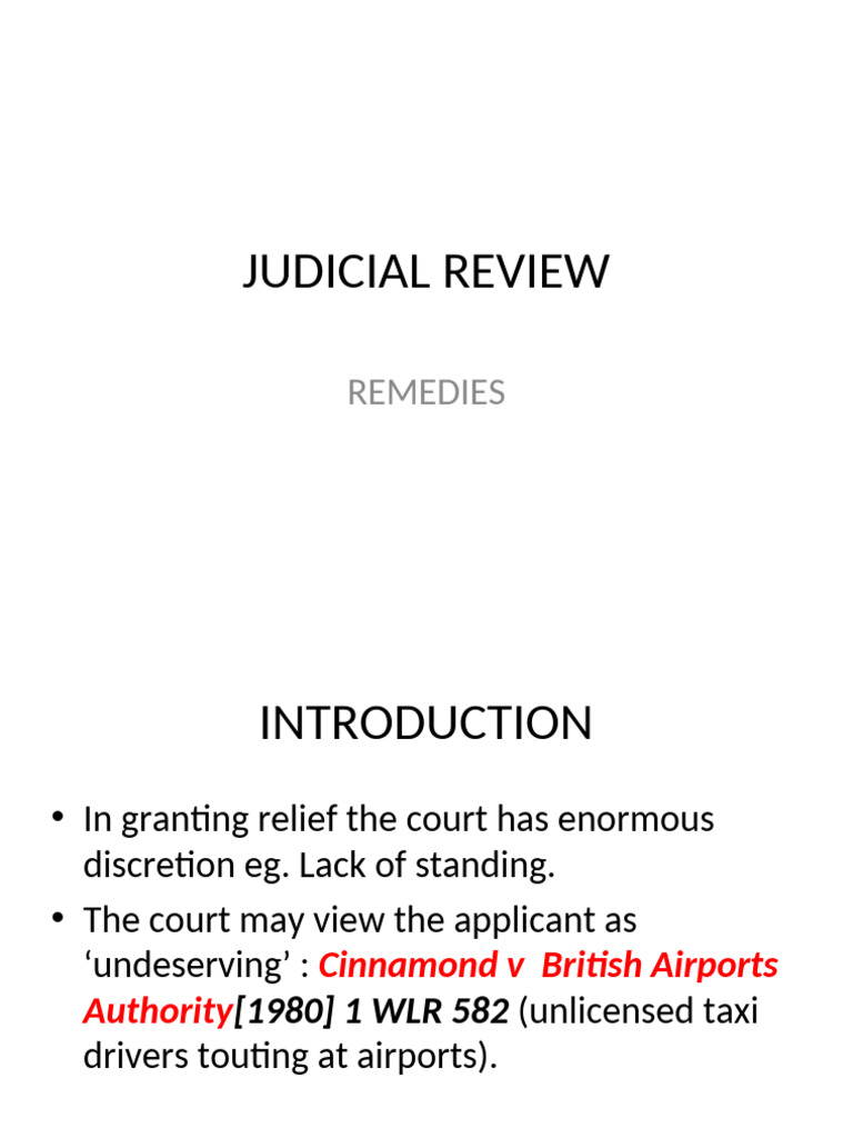 Judicial Review Remedies Explained | PDF | Mandamus | Certiorari