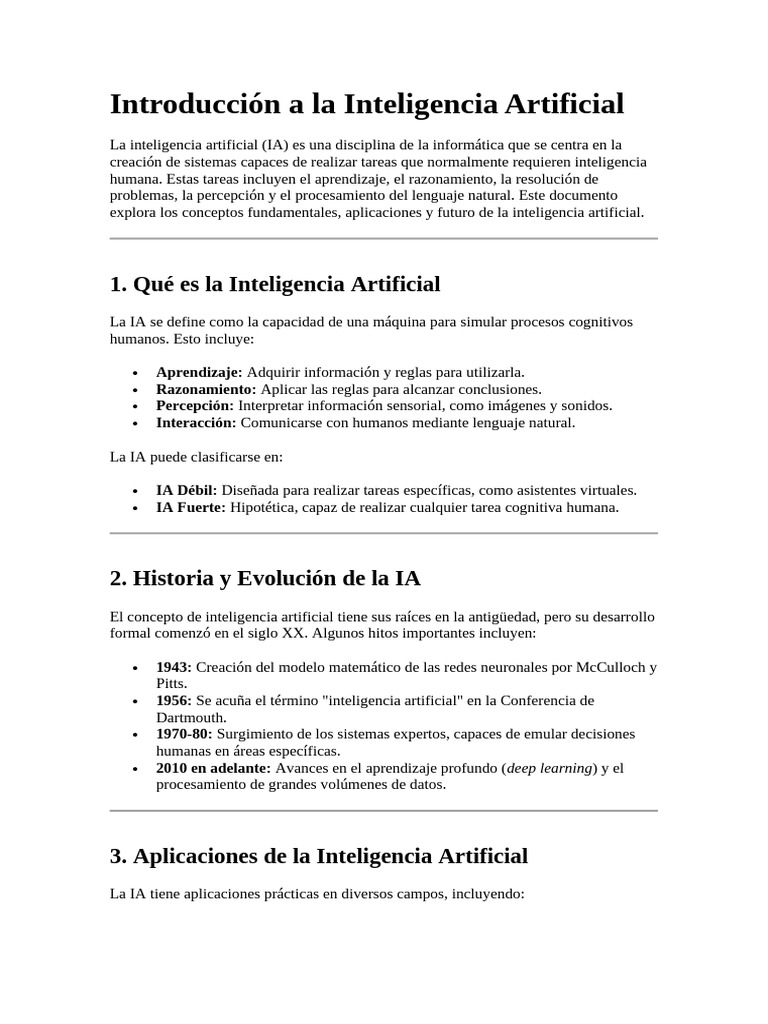 Introducción a la inteligencia artificial | PDF | Inteligencia artificial | Inteligencia (IA) y ...