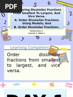 Comparing Dissimilar Fractions Guide | PDF | Mathematical Concepts ...