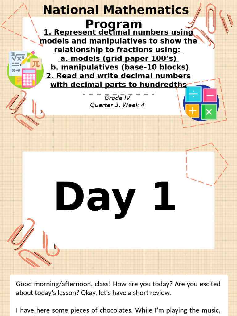 Teaching Decimals in Grade 4 Math | PDF | Decimal | Numbers