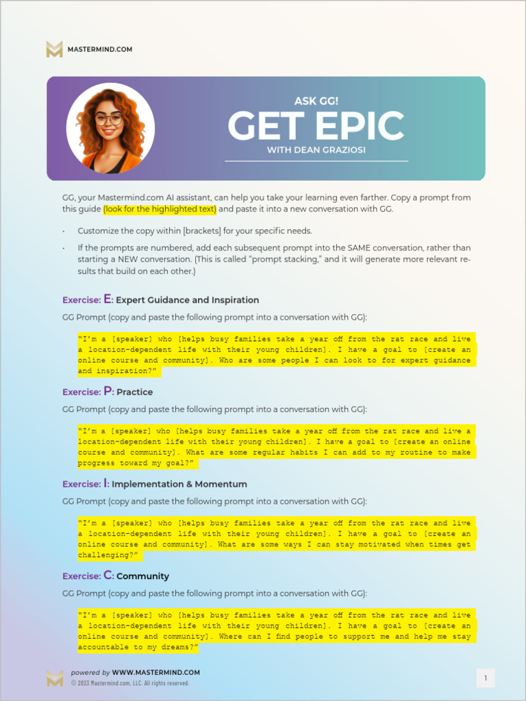 Get EPIC_Design Your Personal Success Plan_01 (1) GG Guide | PDF ...