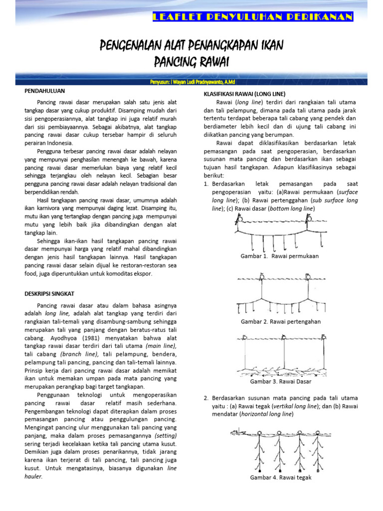 1015 - Akses IPTEK-Leaflet. Pengenalan Pancing Rawai KUB Adi Samudra Juni | PDF