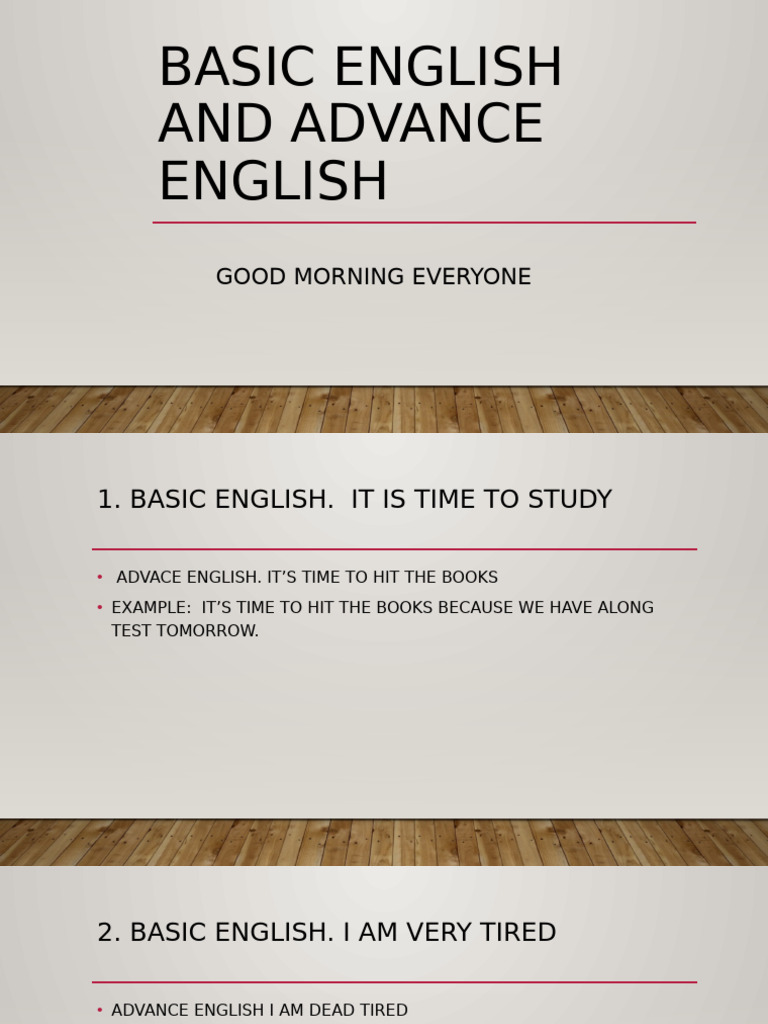 Basic English and Advance English | PDF