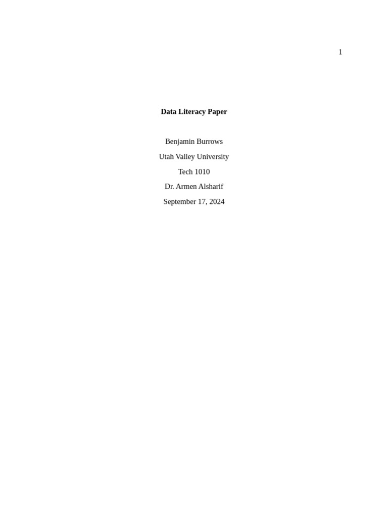 Data Literacy Paper (1) | PDF
