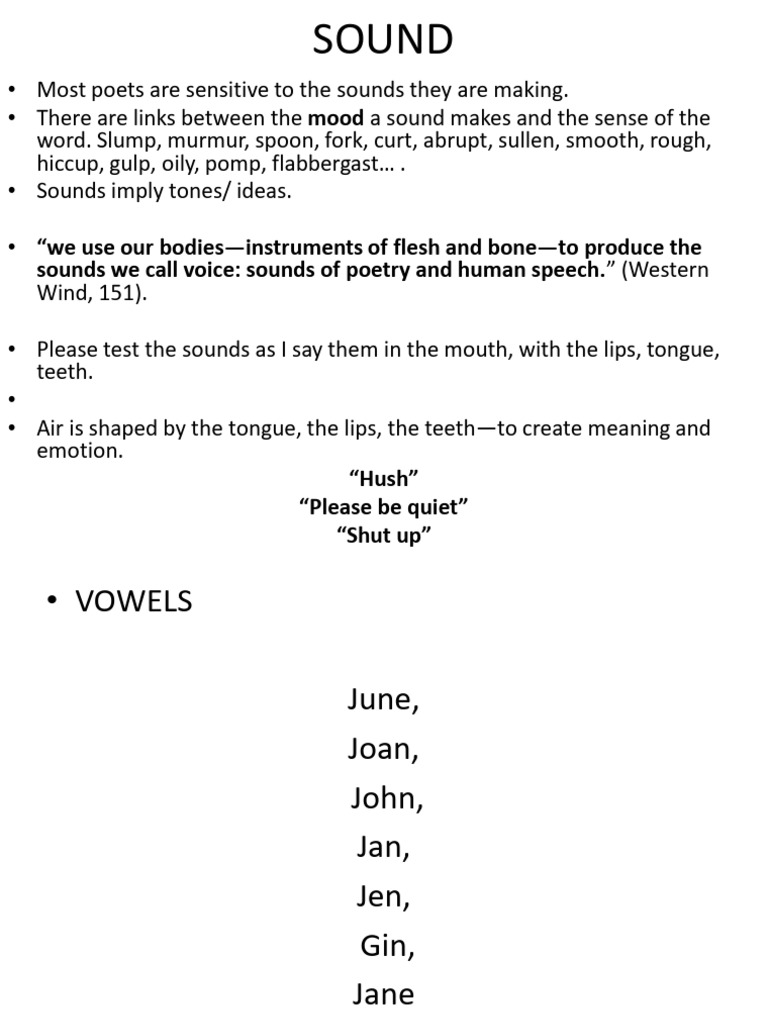 Poetry and SOUND (1) (1) | PDF | Phonetics | Human Voice