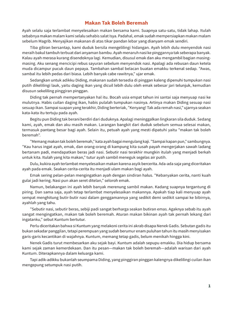 Teks Narasi - 1 - Cerpen | PDF