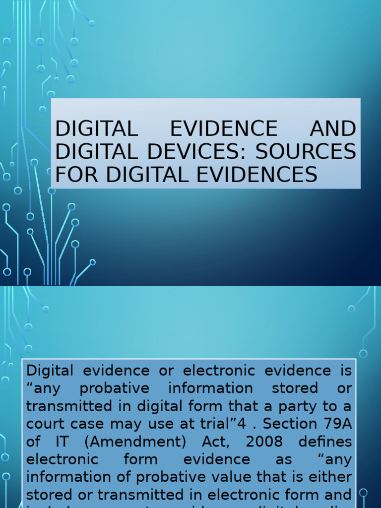 Digital Evidence and DIGITAL DEVICES | PDF | Computer Network | Telephone