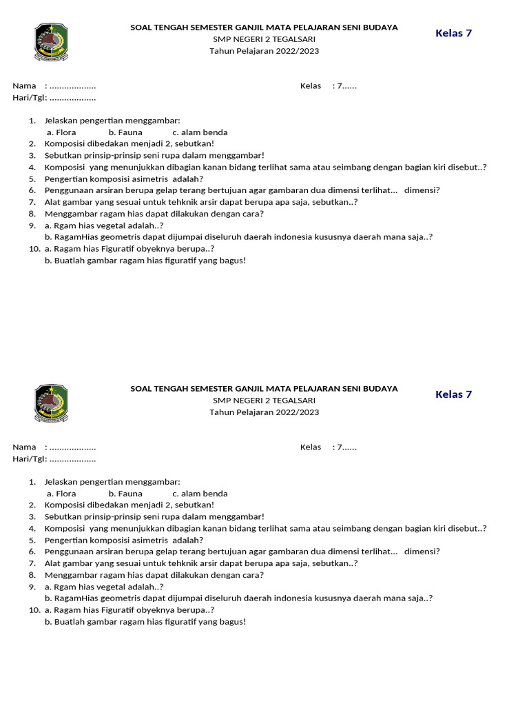 UTS 2022-2023 Ganjil | PDF