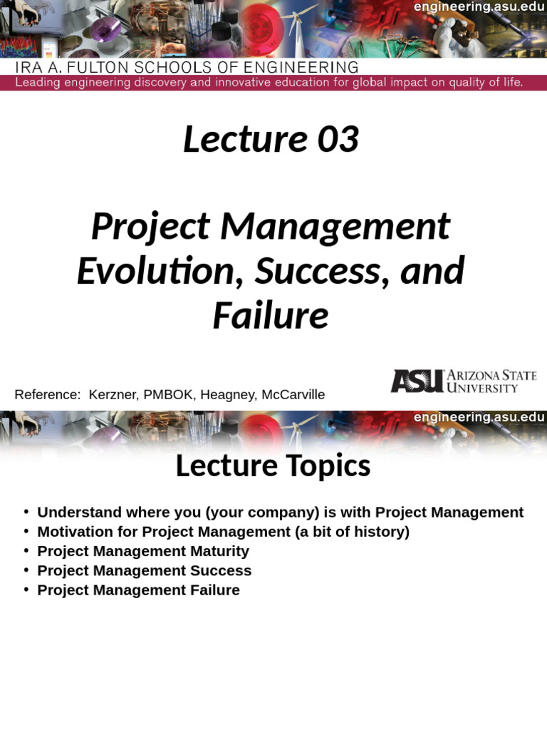 Lecture 03dm Project Management - Evolution, Success, and Failure | PDF | Project Management | Nasa