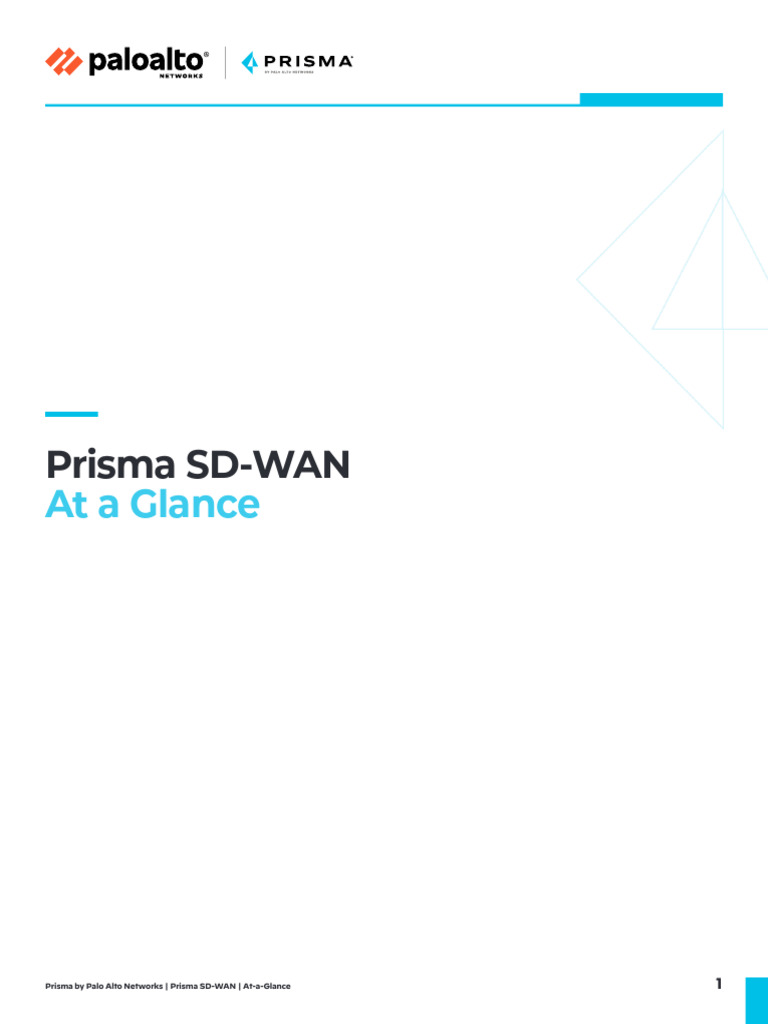 Prisma SD-WAN - At a Glance - Prisma-sd-wan-Aag | PDF | Computer Networking | Computing