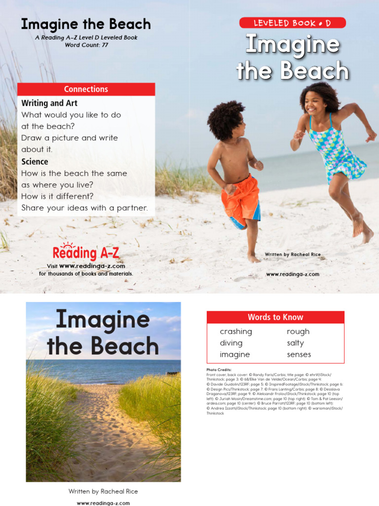 Imagine the Beach: Level D Book | PDF | Cognitive Science
