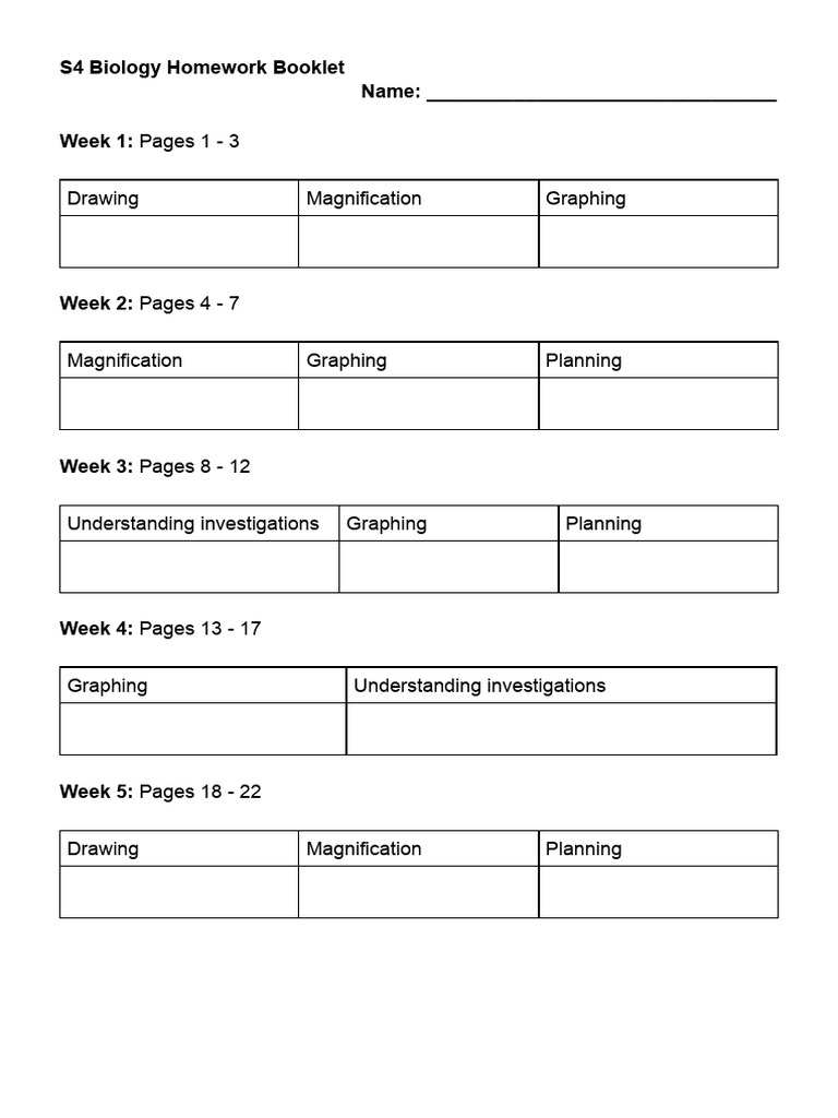 S4 Homework Booklet 2024 | PDF | Maize | Flowers