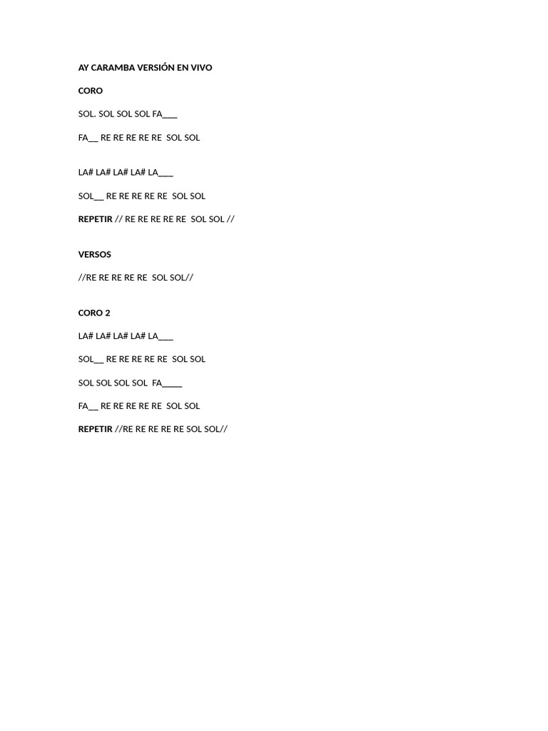 Copia de Ay Caramba Version en Vivo | PDF