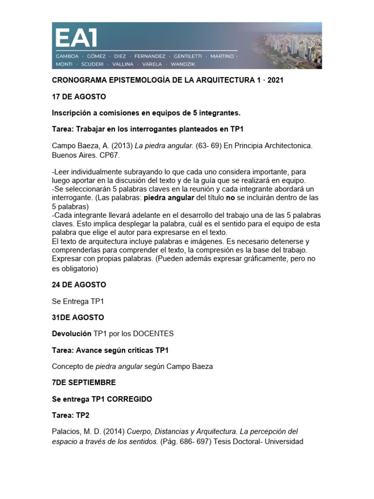 Cronograma EA1 2021 | PDF