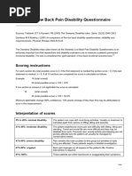 OrthoToolKit Modified Oswestry Low Back Pain Disability Questionnaire ...