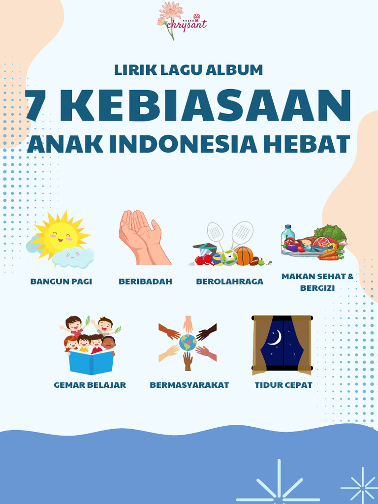 Lirik Lagu 7 Kebiasaan Anak Hebat | PDF