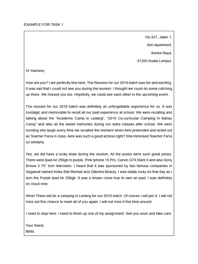 Example For Task Writing 5th August 2024 | PDF