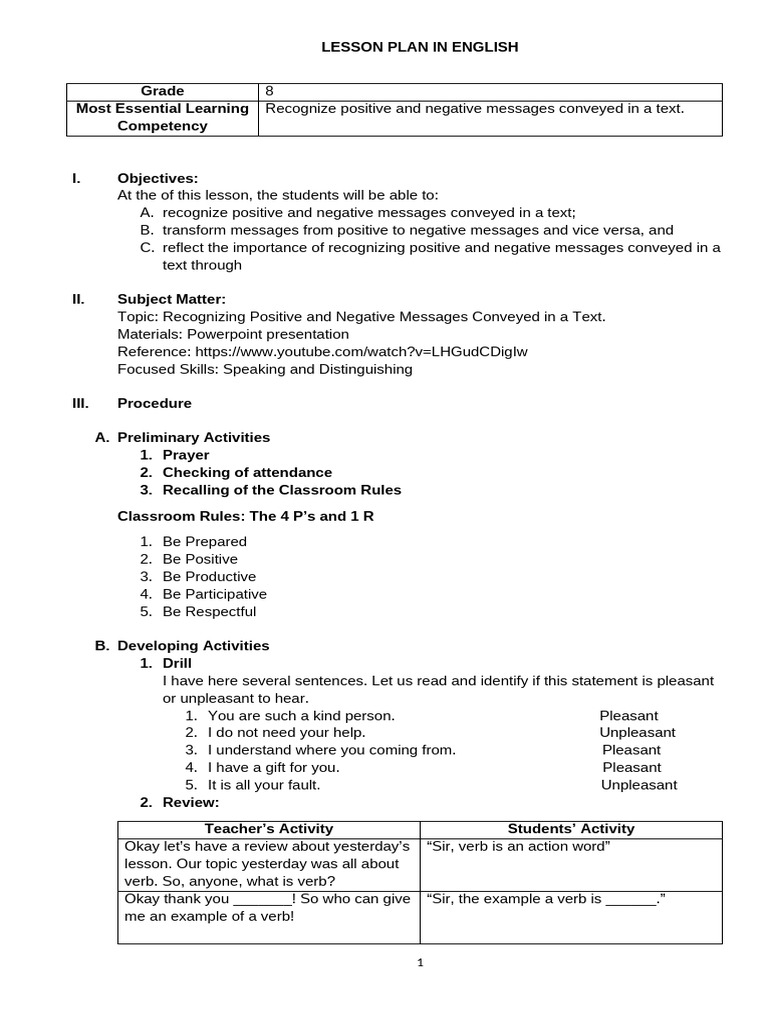 detailed lp | PDF | Cognition | Verb