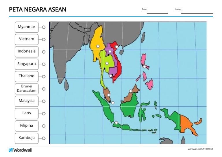 Peta Negara Asean Labelled Diagram | PDF