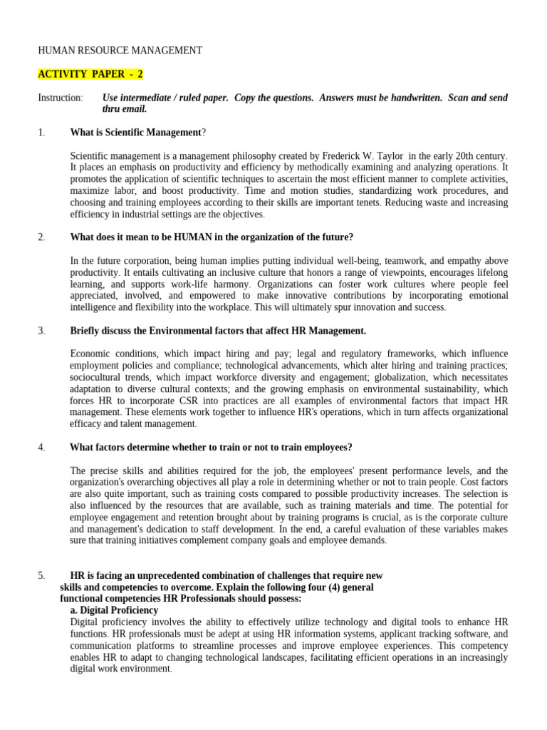 2024 DBA-DHRM HR MGT Activity Paper - 2 | PDF | Talent Management ...