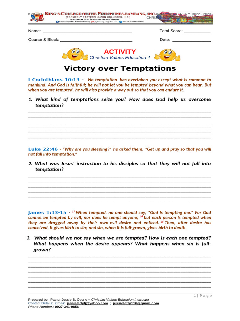 ELEC 4 - Victory Over Temptation | PDF | Abrahamic Religions | New ...