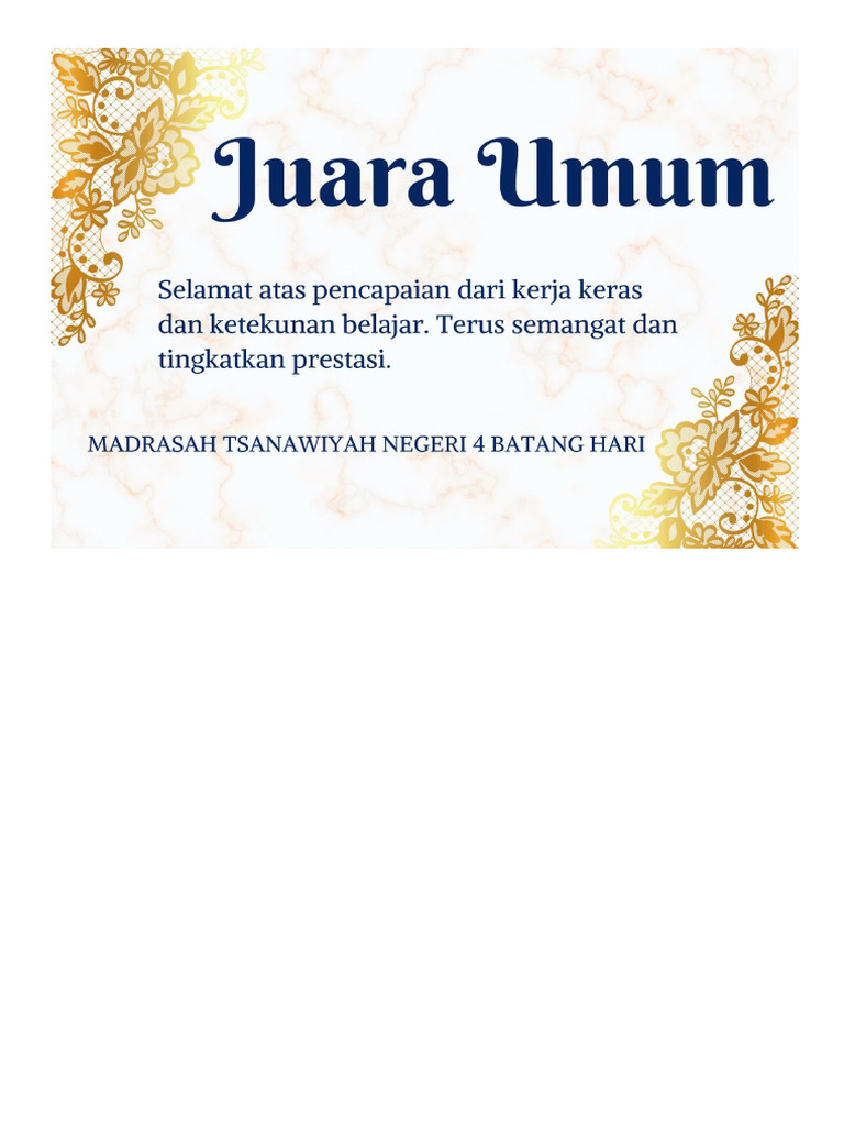 Juara Umum | PDF