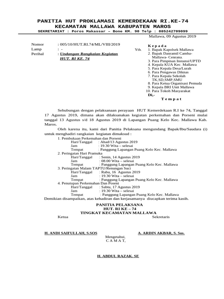 SURAT HUT 74 - Copy 2019 | PDF