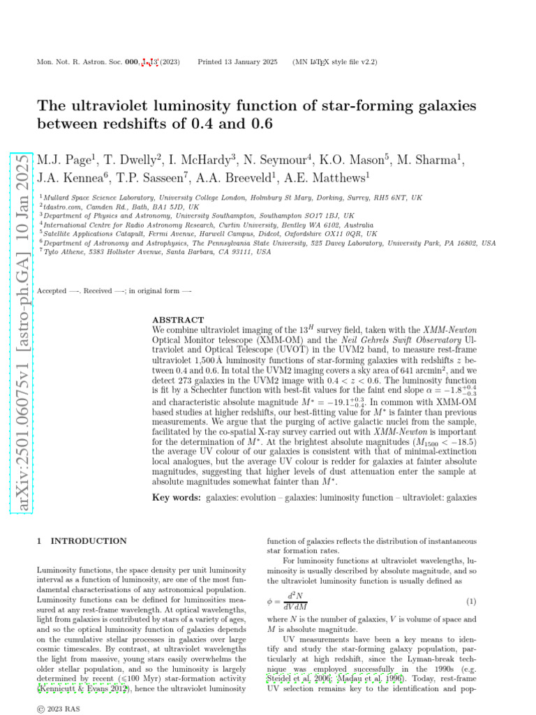 The Ultraviolet Luminosity Function of Star-Forming Galaxies Between ...