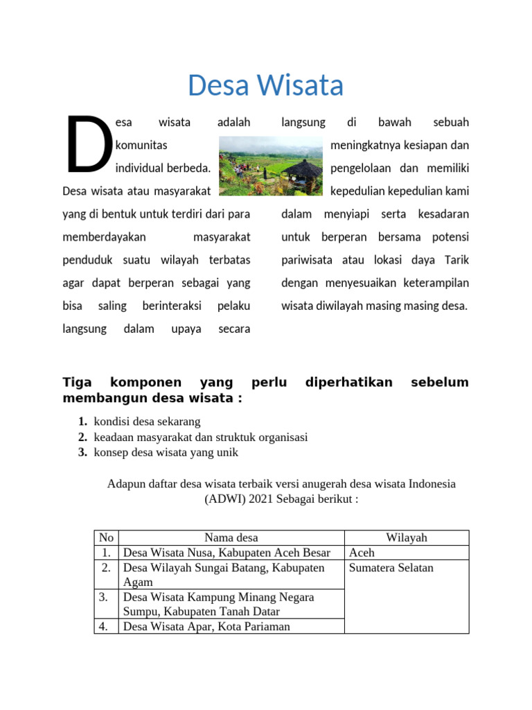 Desa Wisata | PDF