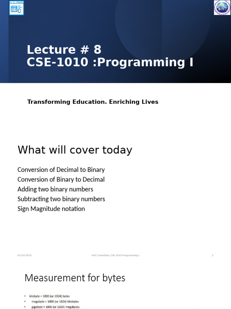 Lecture#7#8# - CSE-1012 | PDF | Elementary Mathematics | Mathematical Notation