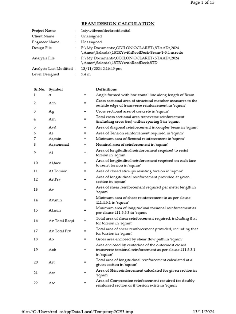 Roof Beam Sample Calculation | PDF | Beam (Structure) | Materials