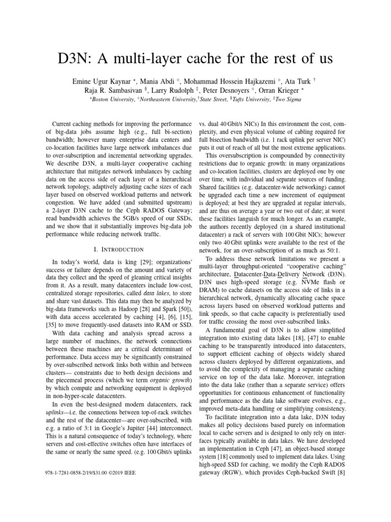 Multi-Layer Cache for Data Centers | PDF | Cache (Computing) | Cpu Cache