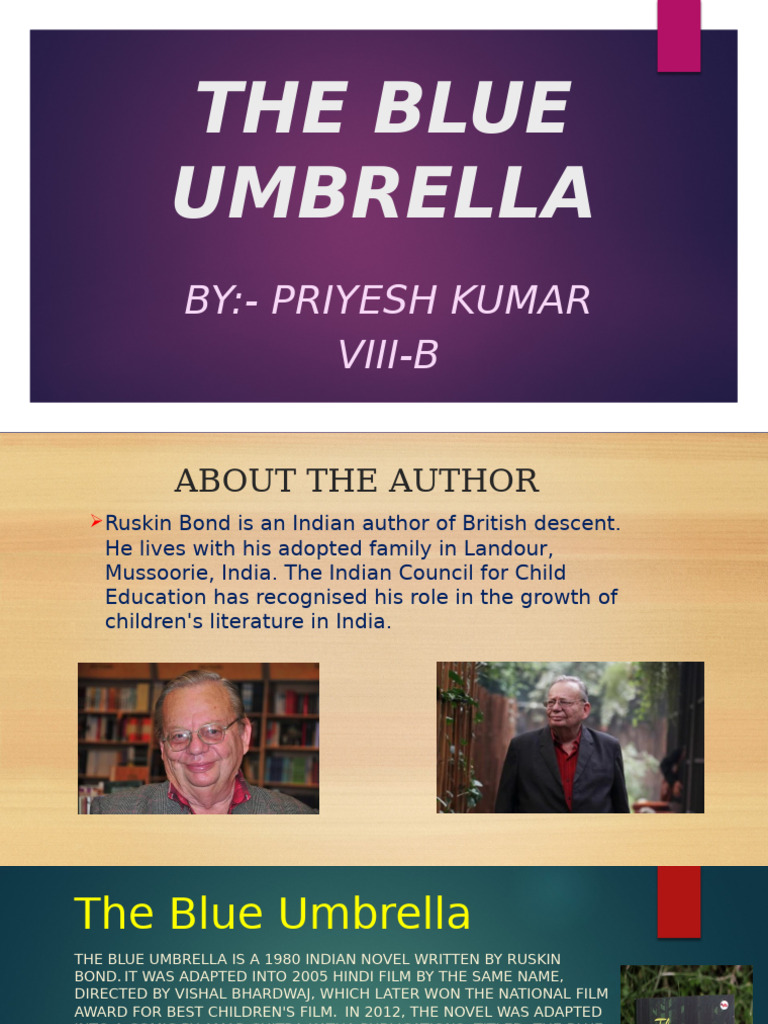 English Holiday Homework of The Blue Umbrella Done by Priyesh Kumar of ...
