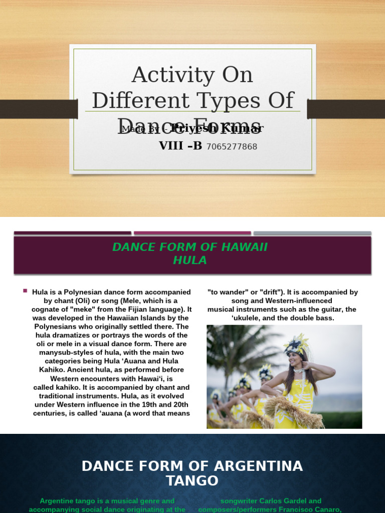 Activity On Different Types of Dance Forms Made by Priyesh Kumar of Class 8-b | PDF | Reggae ...